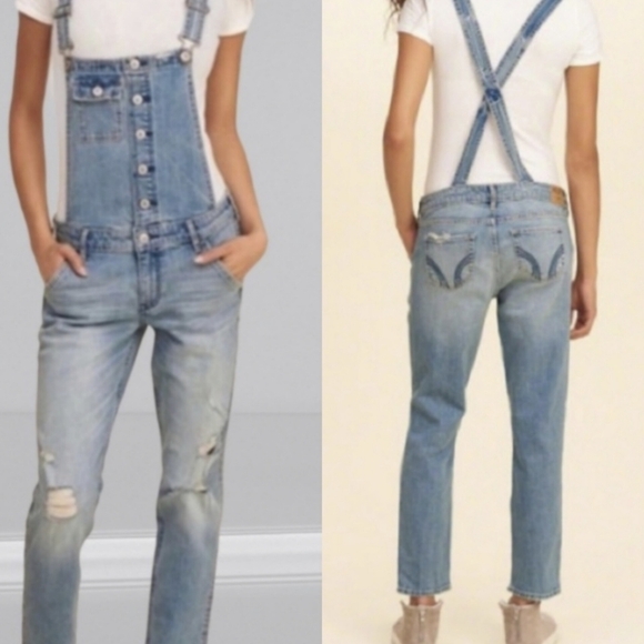 Hollister | Jeans | Low Rise Boyfriend Overalls Womens Size Small ...